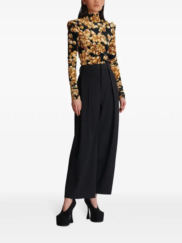 Balmain Pleated Grain De Poudre Trousers