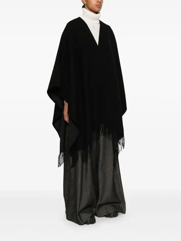 Valentino Garavani Vlogo Signature Cashmere Poncho - Black