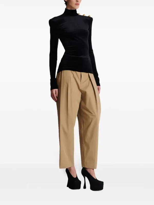Balmain Long-sleeve Velvet Top