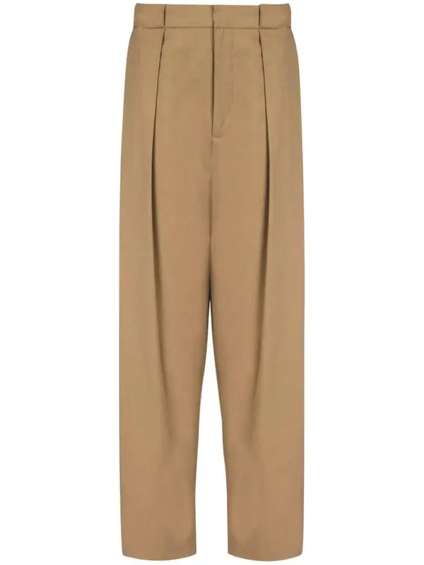 Balmain Pleated Cotton Trousers