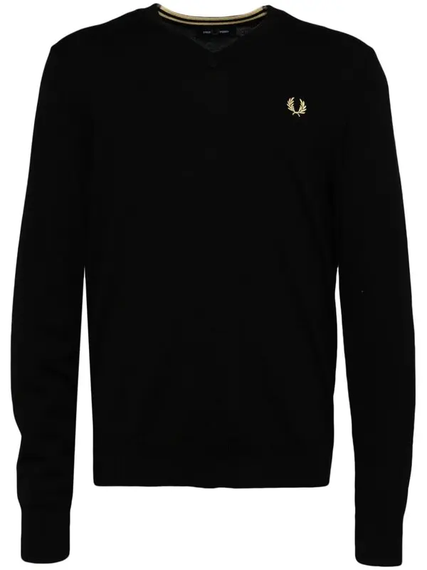 Fred Perry Embroidered V-neck Jumper