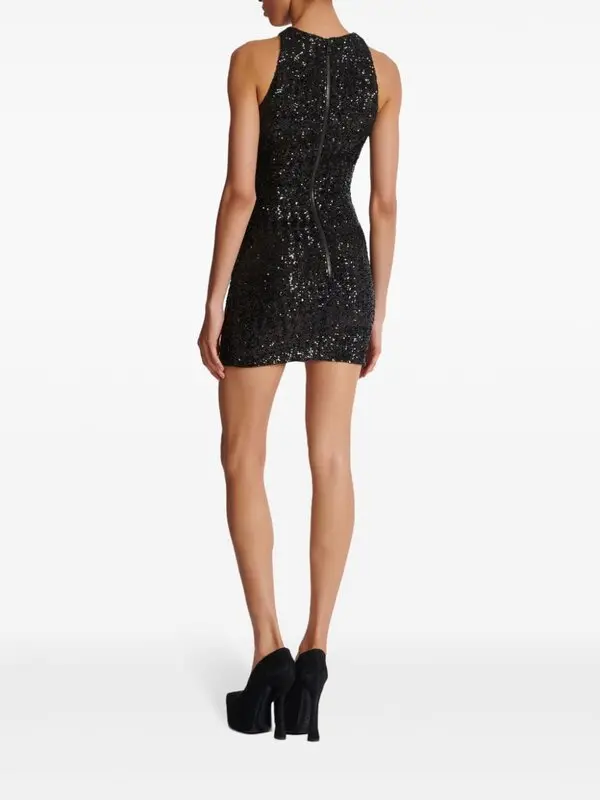Balmain Grape-embellished Sequin Mini Dress