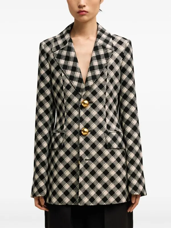 Ami Checked Wool Jacket