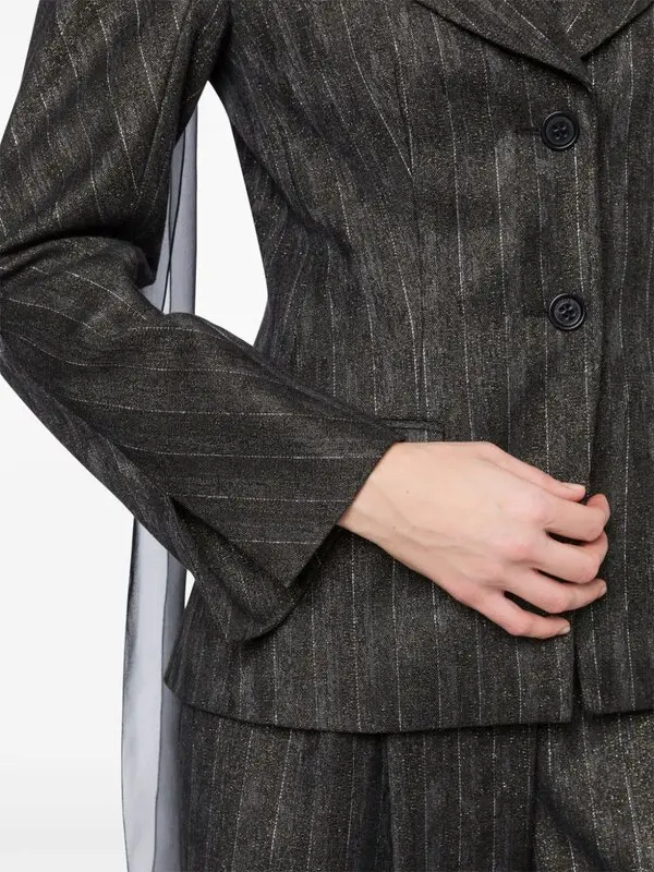 Alberta Ferretti Pinstriped Single-breasted Blazer - Grey