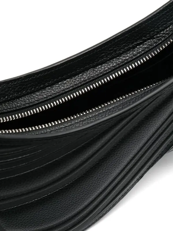 MUGLER Debossed Shoulder Bag - Black