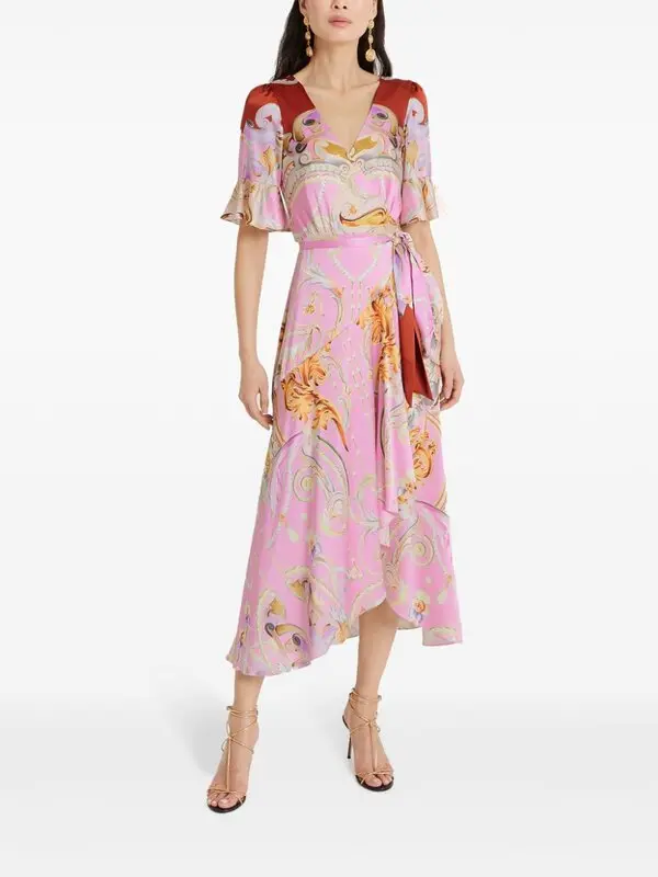 TEMPERLEY LONDON Carline-print Wrap Dress - Pink