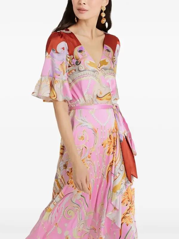 TEMPERLEY LONDON Carline-print Wrap Dress - Pink