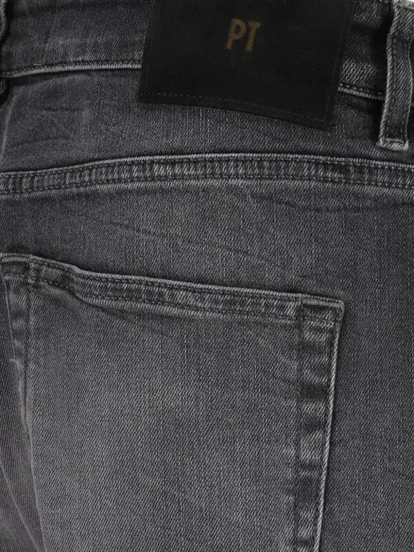 PT TORINO Slim-cut Jeans With Whiskering - Black