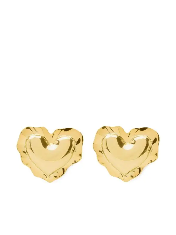 Nina Ricci Cushion Heart Earrings - Gold