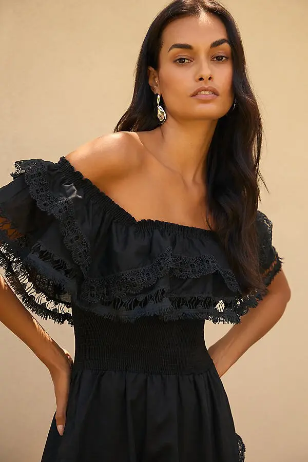 Peixoto Wyatt Off-the-shoulder Mini Dress - Black