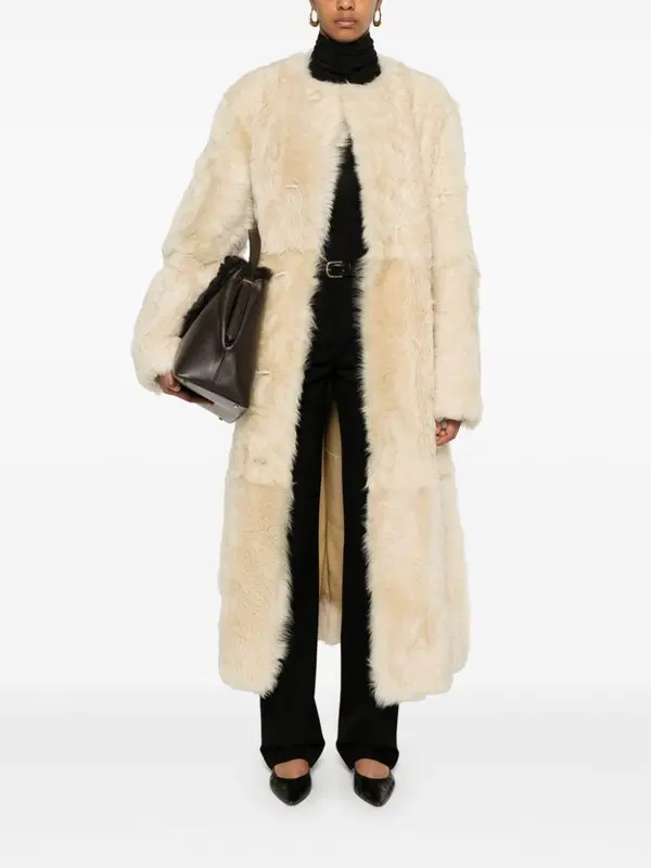 TOTEME Silky Shearling Long Coat