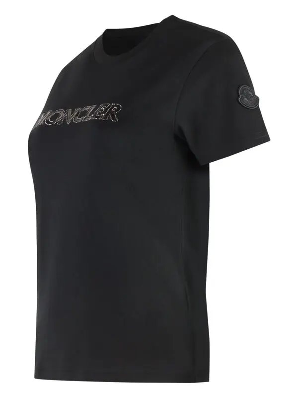 Moncler Crystal-embellished T-shirt - Black