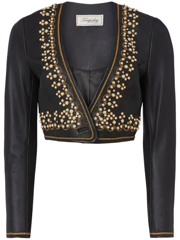 TEMPERLEY LONDON Salerno Cropped Jacket - Black