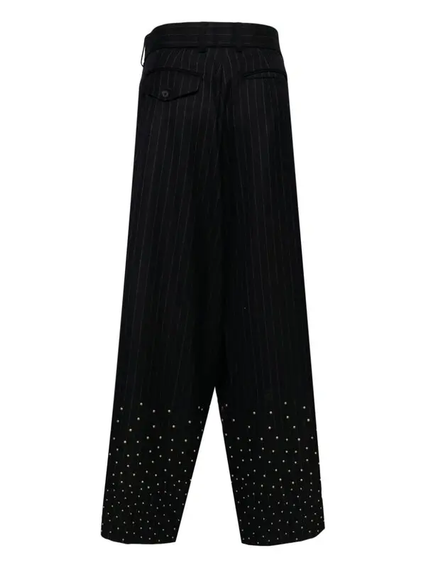 Kolor Stud-embellished Wool Trousers - Blue