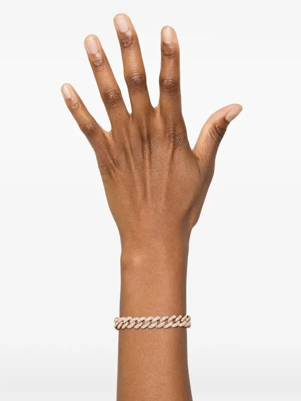 Shay 18ct Rose Gold Essential Diamond Pave Link Bracelet - Pink