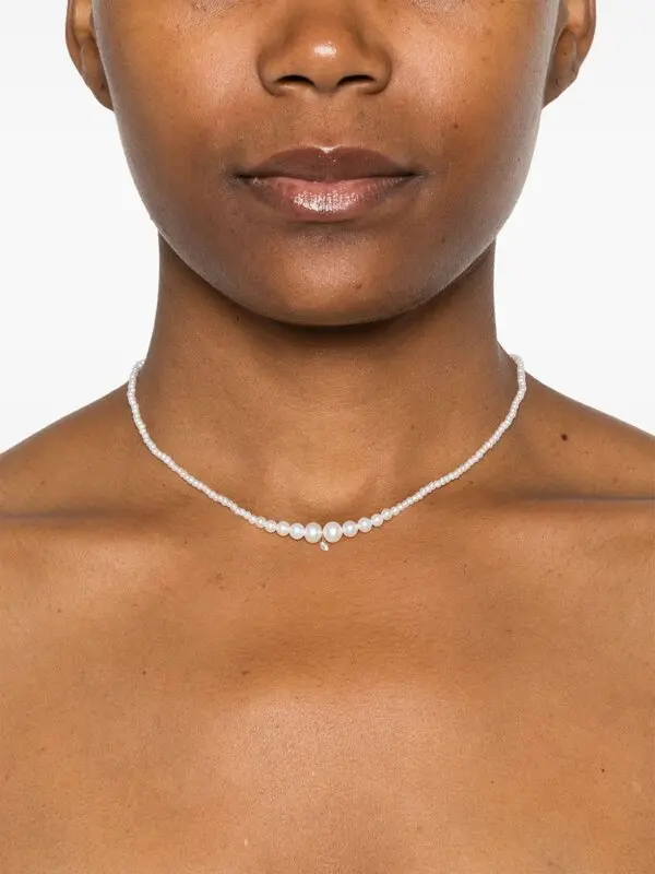 PERSEE 18kt Yellow Gold Aphrodite Pearl Necklace - White