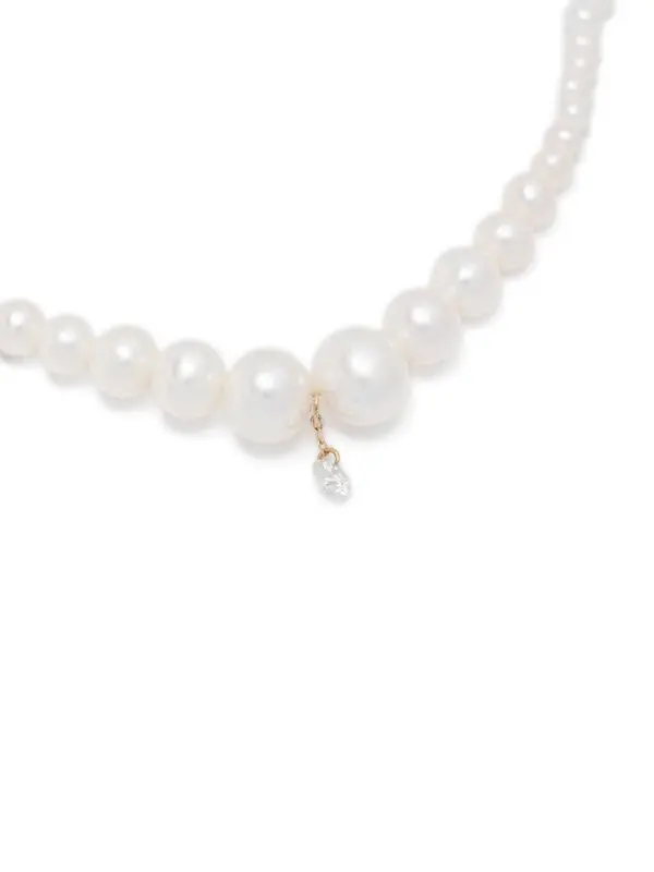 PERSEE 18kt Yellow Gold Aphrodite Pearl Necklace - White