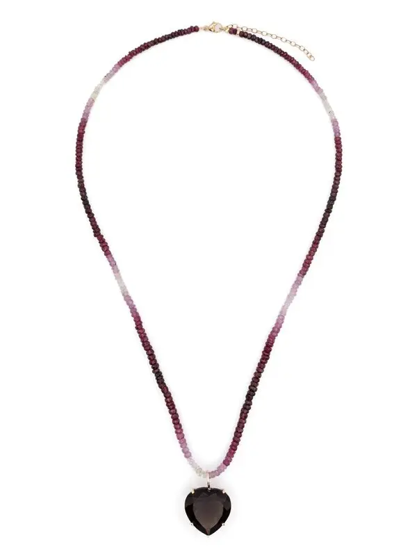 Jia Jia 14kt Yellow Gold Ruby And Smoky Quartz Necklace - Red