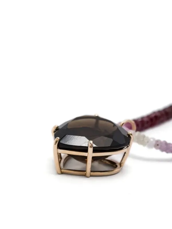 Jia Jia 14kt Yellow Gold Ruby And Smoky Quartz Necklace