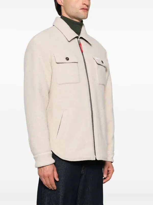 FAY Fleece-texture Jacket - Neutrals