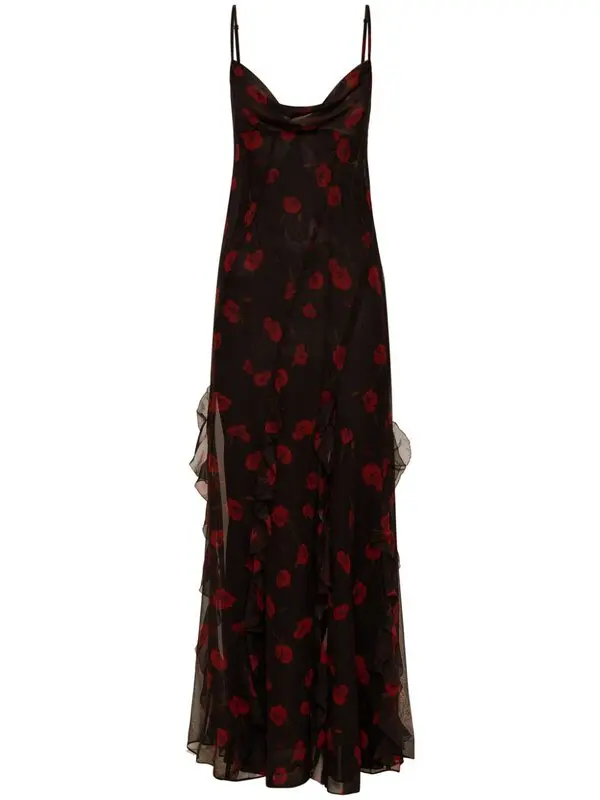 NICHOLAS Kamila Floral Gown - Black