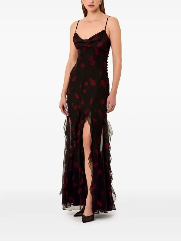NICHOLAS Kamila Floral Gown - Black