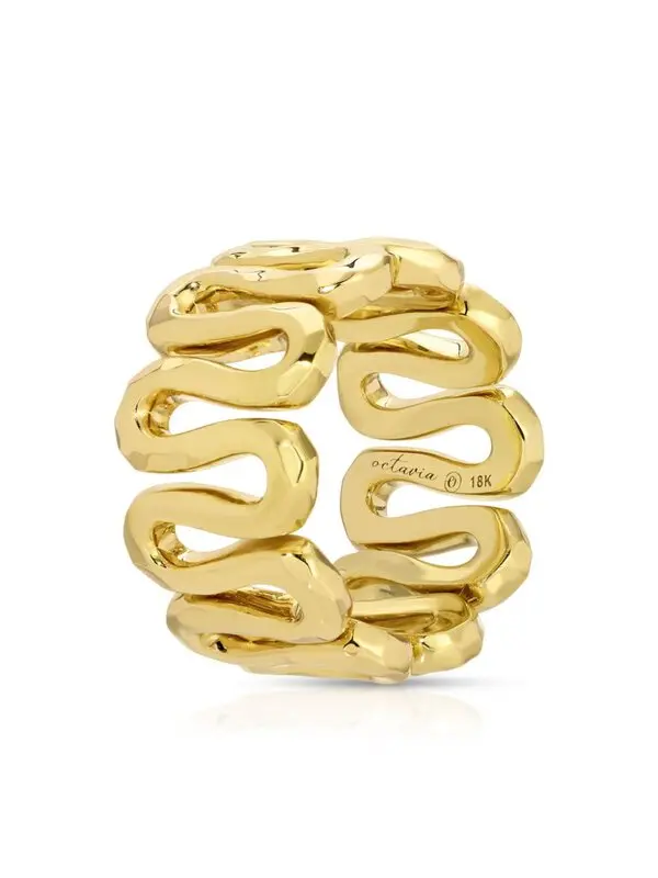 OCTAVIA ELIZABETH 18kt Yellow Swirl Ring - Gold