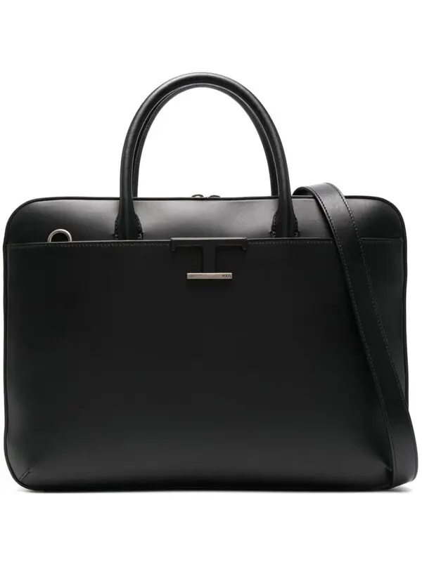 TOD'S T Timeless Slim Briefcase - Black