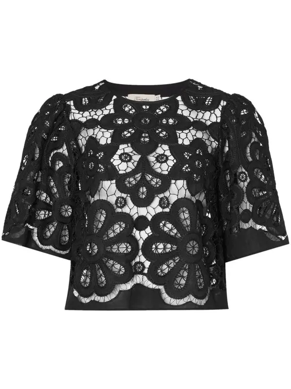 TEMPERLEY LONDON Guinevere Blouse - Black