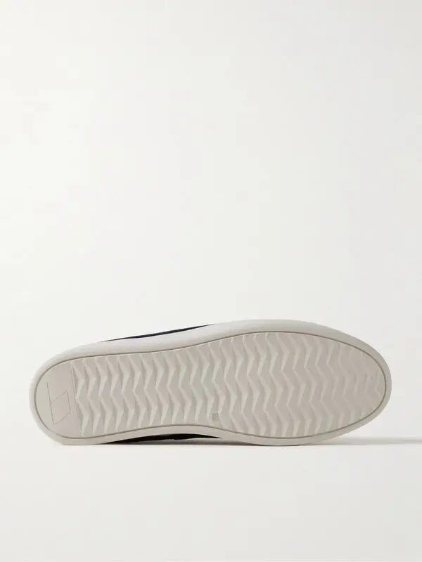 Mulo Waxed-suede Sneakers - Blue