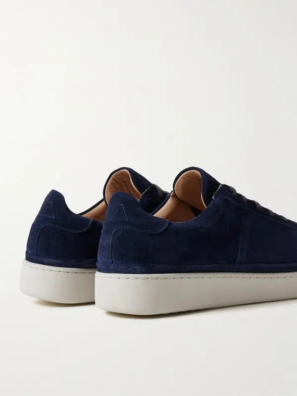 Mulo Waxed-suede Sneakers - Blue