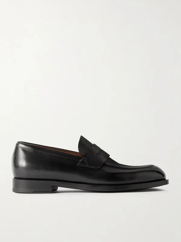 Zegna Classic Flex Glossed-leather Penny Loafers