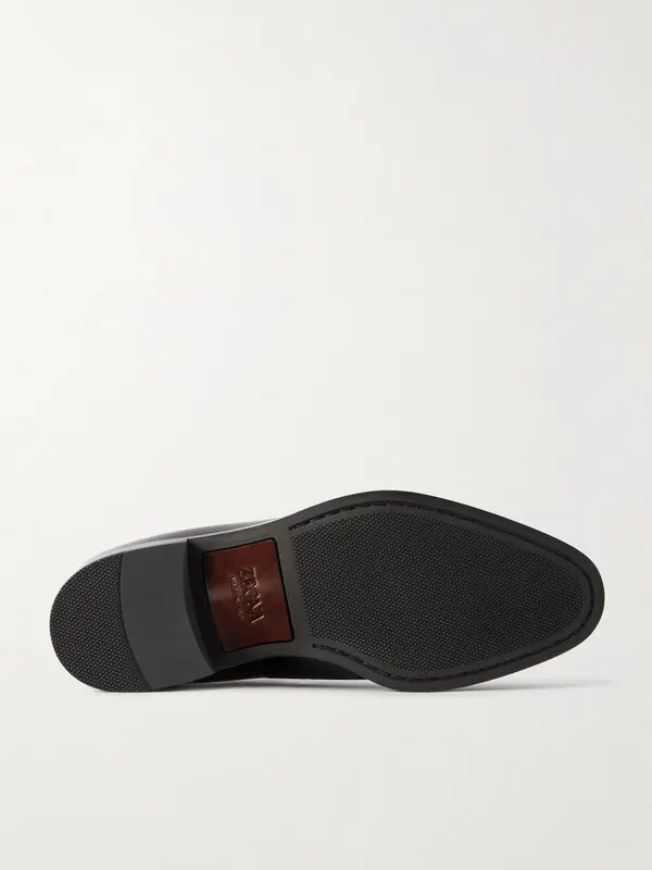 Zegna Classic Flex Glossed-leather Penny Loafers