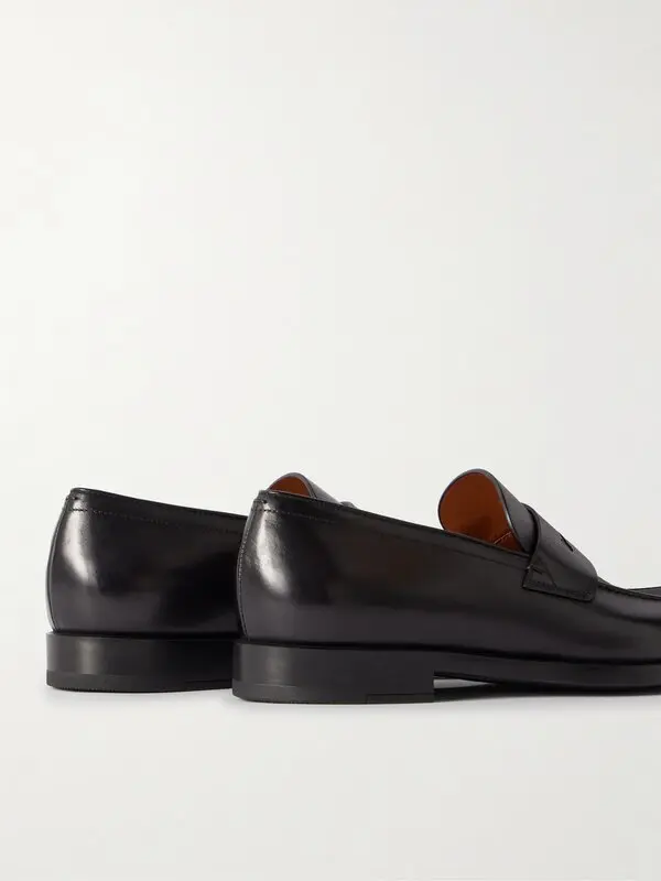 Zegna Classic Flex Glossed-leather Penny Loafers