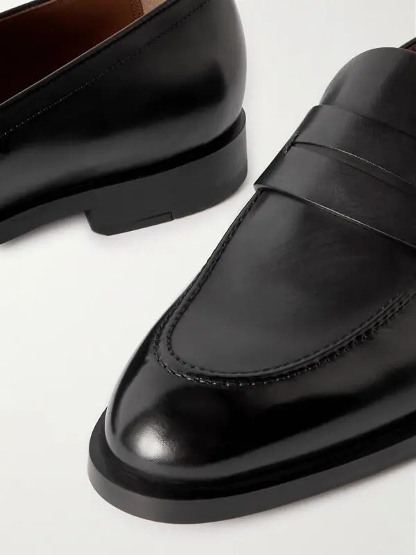Zegna Classic Flex Glossed-leather Penny Loafers