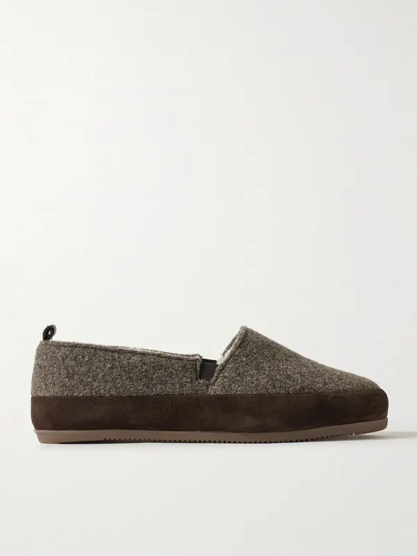 Mulo Shearling-lined Wool Loafers - Brown