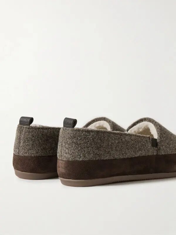 Mulo Shearling-lined Wool Loafers - Brown