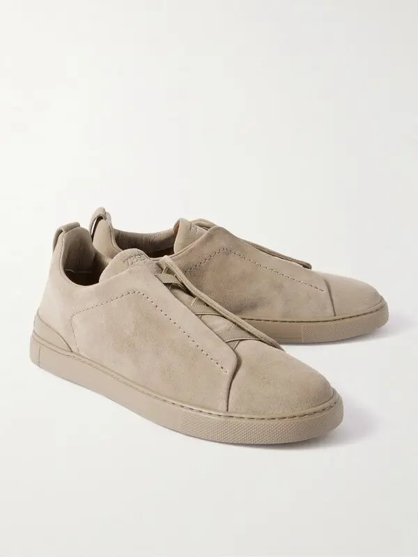 Zegna Triple Stitch™ Suede Slip-on Sneakers