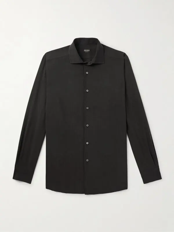 Zegna Garment-dyed Silk Shirt