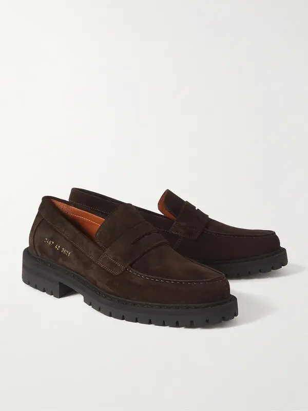 Common Projects Suede Penny Loafers In Brown - 50% Off  display picture 1