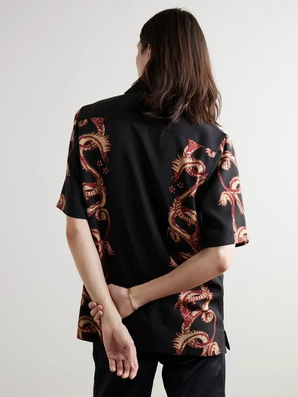 MANAAKI Taniwha Camp-collar Printed Lyocell-twill Shirt