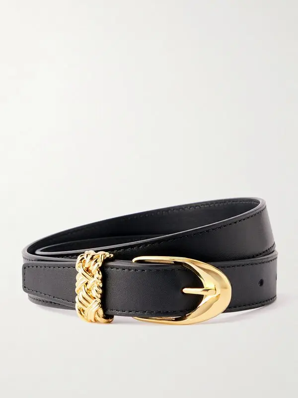 Bottega Veneta Leather Belt - Black