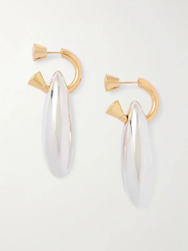 Bottega Veneta Gold-plated And Drop Earrings - Silver