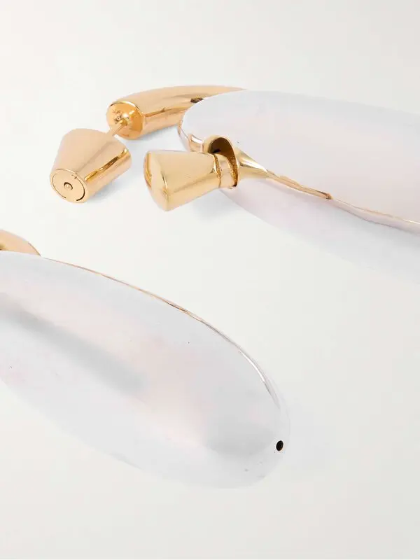 Bottega Veneta Gold-plated And Drop Earrings - Silver