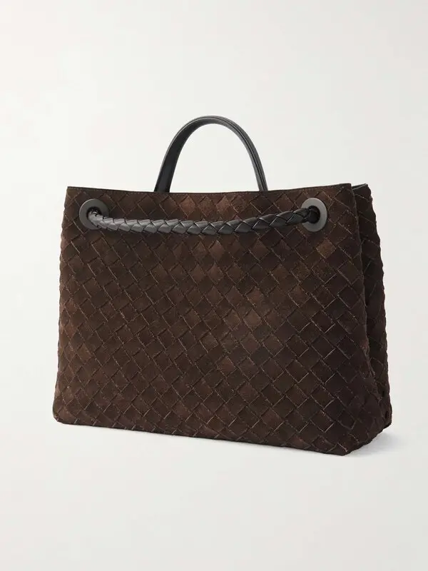 Bottega Veneta Andiamo Medium Intrecciato Suede Tote