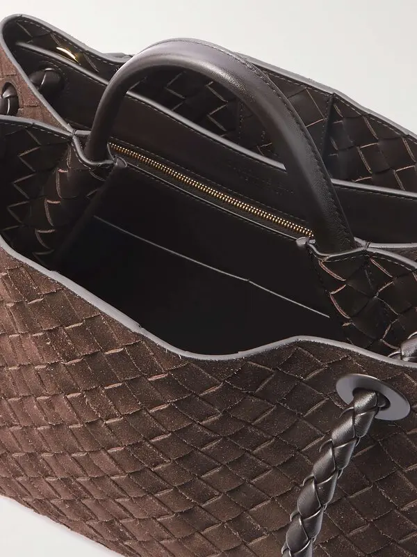 Bottega Veneta Andiamo Medium Intrecciato Suede Tote