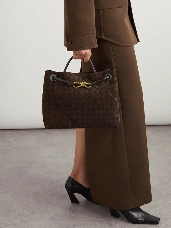 Bottega Veneta Andiamo Medium Intrecciato Suede Tote