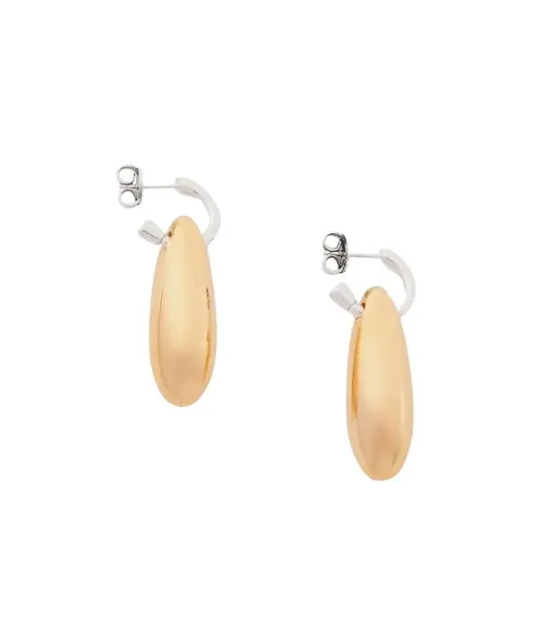 Bottega Veneta Plated And Silver Drop Hoop Earrings - Gold