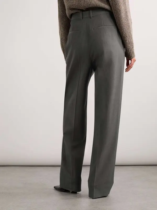 Bottega Veneta Pleated Wool-blend Straight-leg Trousers