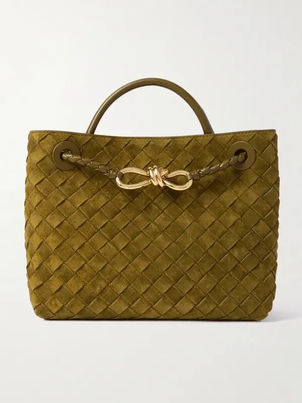 Bottega Veneta Andiamo Intrecciato Suede Tote